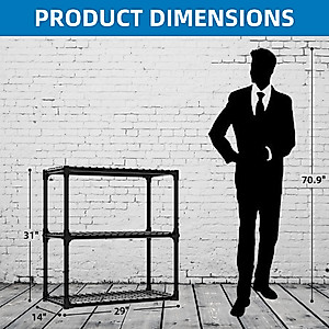 ALTLER Heavy Duty 3-Shelf Shelving Unit Standing Storage Shelf Units for Laundry Bathroom Kitchen Pantry Closet