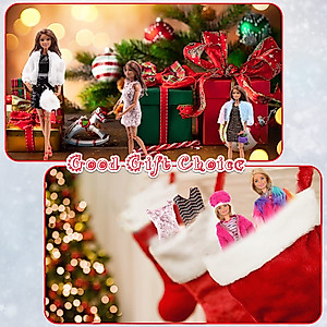 EuTengHao Doll Winter Coat Clothes Accessories for 11.5'' Girl Doll Include Doll Shoes Winter Fashion Coat Jacket Tops Jeans Dress Hat with Hangers Necklaces Bags for Girls Xmas Gift