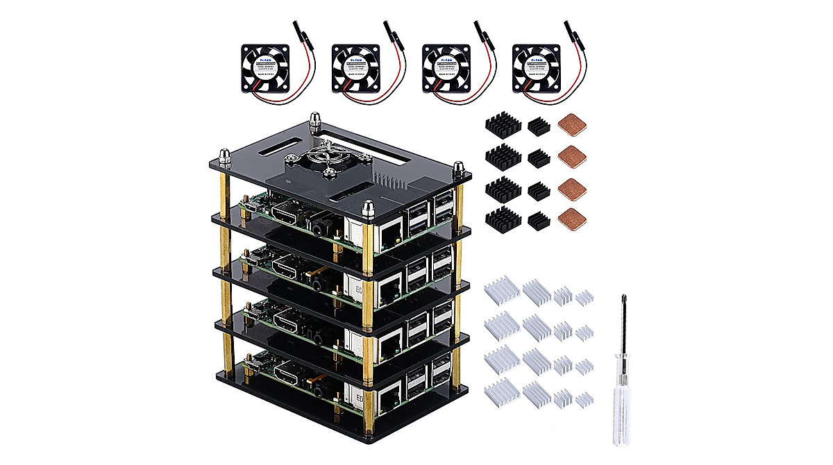 GeeekPi Raspberry Pi Cluster Case | Fan & Heatsinks