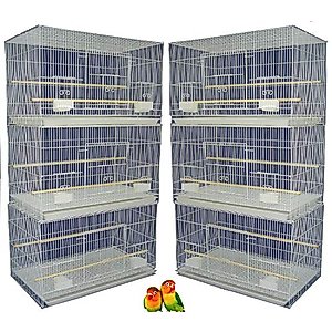 Lot of 6 Aviary Breeding Bird Finch Parakeet Aviary Canary Lovebird Budgie Flight Cage 24"x16"x16"H (White)