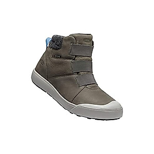 KEEN Women's Elle Winter Mid Height Insulated Waterproof Pull On Ankle Boots, Steel Grey/Blue Shadow, 10