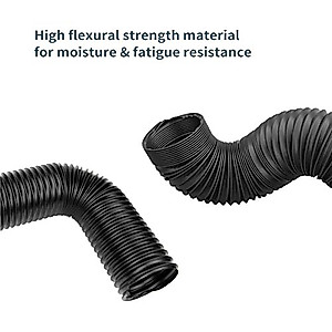 POWERTEC 70128 4-Inch Flexible Dust Collection Hose, Left Spiral, Black