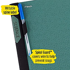 Five Star Advance Spiral Notebook + Study App, 3 Subject, College Ruled Paper, 11" x 8-1/2", 150 Sheets, With Spiral Guard and Movable Dividers, Seaglass Green, 1 Count (73136)