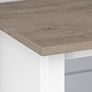 Bush Furniture Mayfield 6 Cube Bookcase in Shiplap Gray/White - Engineered Wood