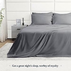 BELADOR Silky Soft Sheet Set - Luxury 4 Piece, for Twin Size Bed, Secure-Fit Deep Pocket Sheets with Elastic, Breathable Hotel Sheets and Pillowcase Set, Wrinkle Free Oeko-Tex Sheets