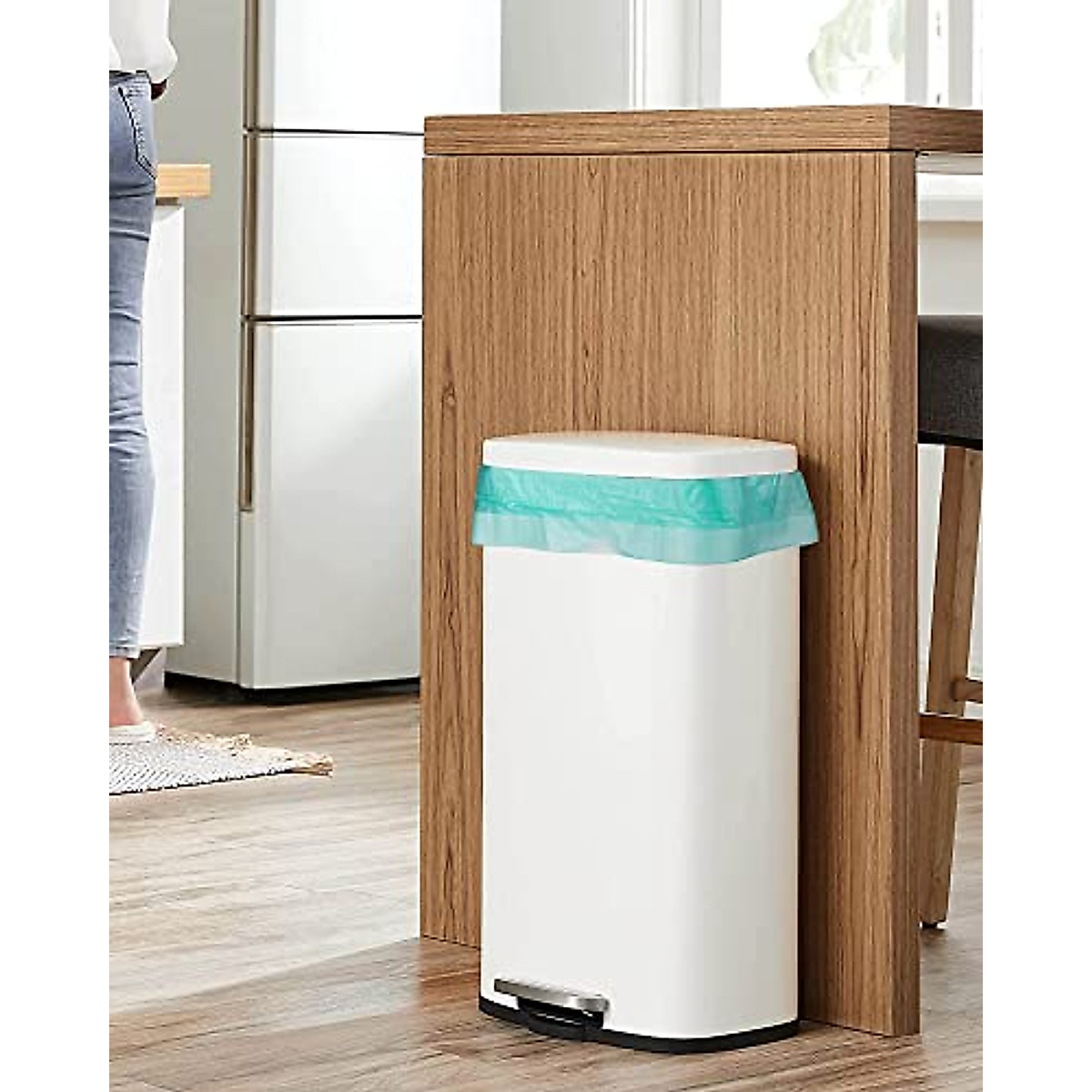 Biodegradable Trash Bags 8 Gallon Trash Bags Drawstring, AYOTEE 75 Counts Medium Trash Bags 8 Gallon Garbage Bags, Unscented 30 Liter Trash Bags Waste Basket Liners for Kitchen Bathroom Office