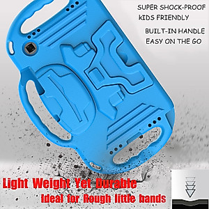 LTROP Kids Case for Samsung Galaxy Tab A7 10.4 2022/2020, Samsung Galaxy Tab A7 10.4 Case with Shoulder Strap, Shockproof Handle Stand Case for Samsung Tab A7 10.4 Inch(SM-T500/T505/T507/T509), Blue