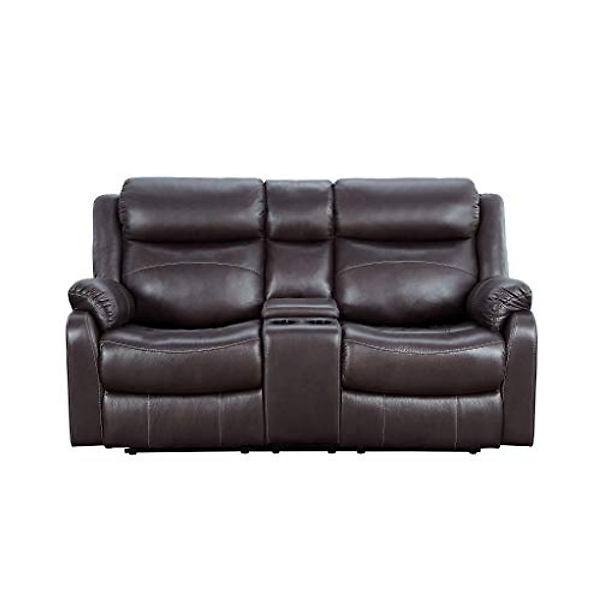 Homelegance Yerba 70" Microfiber Double Reclining Loveseat W, Dark Brown