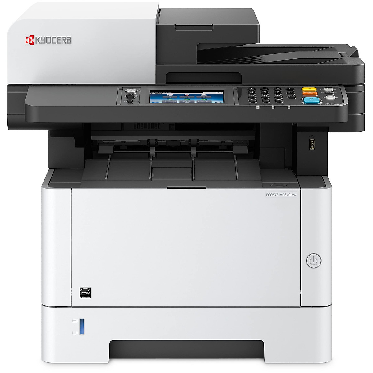 Kyocera 1102S52US0 Model M2640idw Monochrome Multifunctional Laser Printer (Print, Copy, Color Scan and Fax), 52 PPM B&W, Print Resolution 600 x 600 DPI Up To Fine 1200 DPI, Wireless (HyPAS capable)