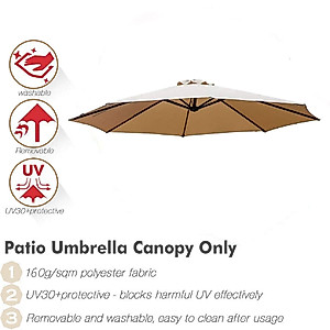 labworkauto Cantilever Patio Offset Umbrella 10 Replacement Umbrella Canopy Backyard Sunshade Outdoor Market Canopy Fit for Patio Backyard and Outdoor Market