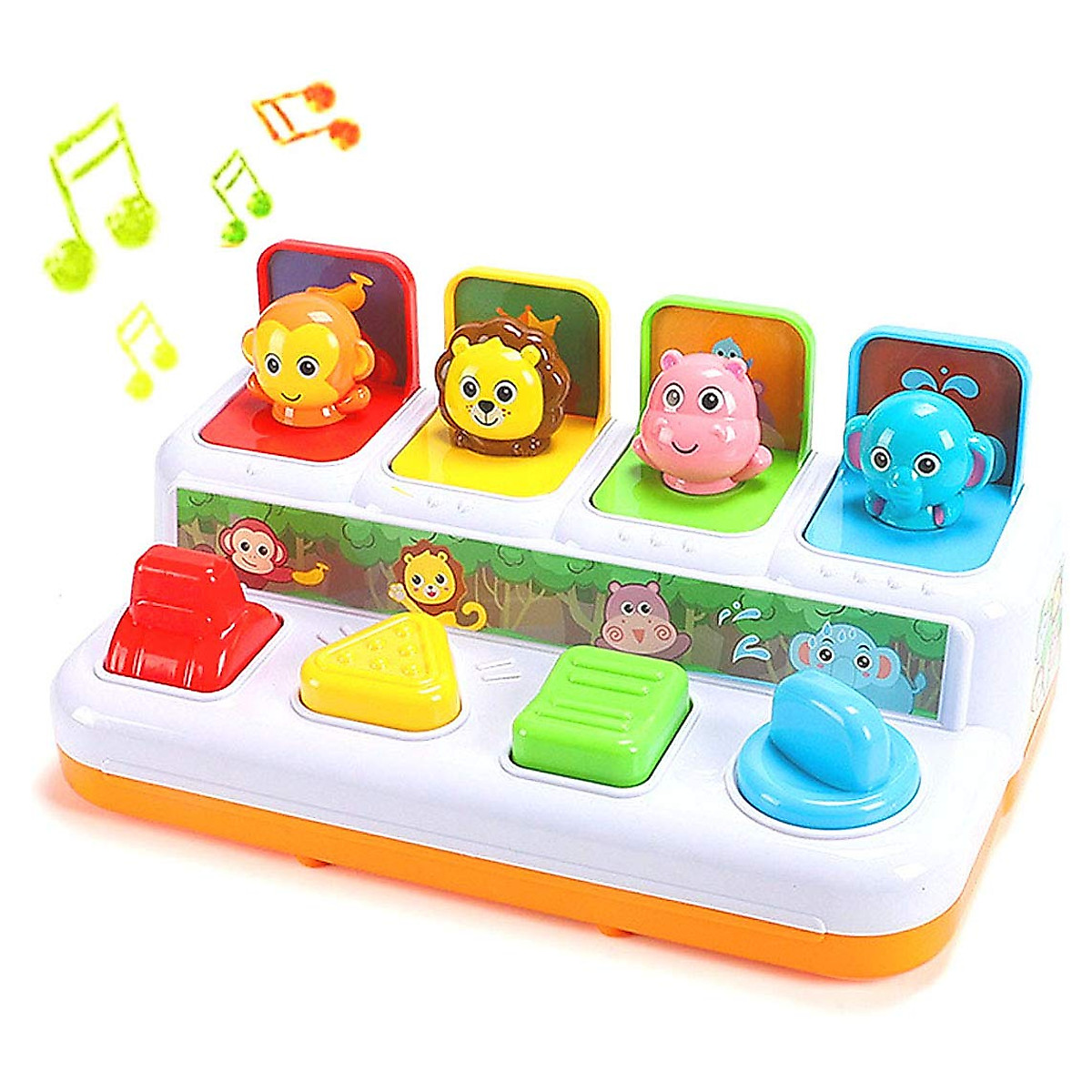 YMDLY Toys Animal Park Interactive Pop Up Music Toy,Up- Early Education Activity Center Toy, Ages 7 8 9 10 11 12 Months and up Infant Toddlers Toys.