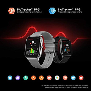 Amazfit GTS Fitness Smartwatch with Heart Rate Monitor, 14-Day Battery Life, Music Control, 1.65" Display, Sleep and Swim Tracking, GPS, Water Resistant, Smart Notifications, Obsidian Black