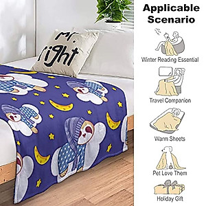 Sloth Throw Blanket- Warm Fuzzy Cozy Sloth Fleece Blanket Soft Lightweight Sloth Blanket for Office Travel Camping Sloth Gift for Women Men Kids…