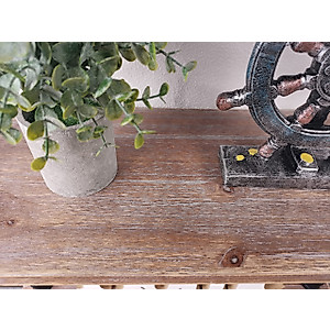 Anynice Industrial Ladder Pipe Shelves, Wall Mounted Rustic Bookshelf, Retro Metal Wood Bookcases (Weathered Brown, 6 Tier - 10" D x 24" W x 82.5" H)