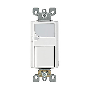 Leviton 6526-W 15-Amp 120V AC Combination Decora Switch with LED Guide Light, White