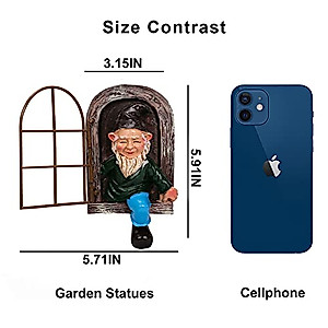 INNOLITES Elf Out The Door Tree Hugger Garden Gnome Statue, Garden Peeker Yard Art unimaginable Tree Sculpture Garden Decoration(Garden Gnomes)(Garden gnome A)