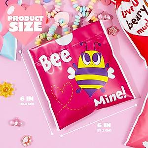 JOYIN 70 Pcs Valentine Gift Bags Drawstring Candy Bags Valentine Mini Plastic Goodie Bags for Kids Valentines Day Party Favor Supply