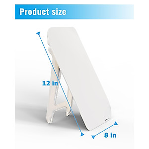 Mifuro 12 x 8 Inches Glass Desktop Whiteboard, Small Dry Erase White Board with Storage Unit, Computer Keyboard Stand, Desk Organizers for Office, Home and School Accessories Supplies (White)…