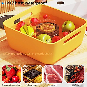 KADI Fruit and Vegetable Washing Machine, Fruit Cleaner Spinner Device in Water, Waterproof Fruit and Vegetable Purifier Clean Washer with OH-ion Clean Technology for Kitchen, Seafood, Rice, Meat…