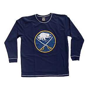 Calhoun Mens Officially Licensed NHL French Terry Long Sleeve Rashguard (Large, Buffalo Sabres)