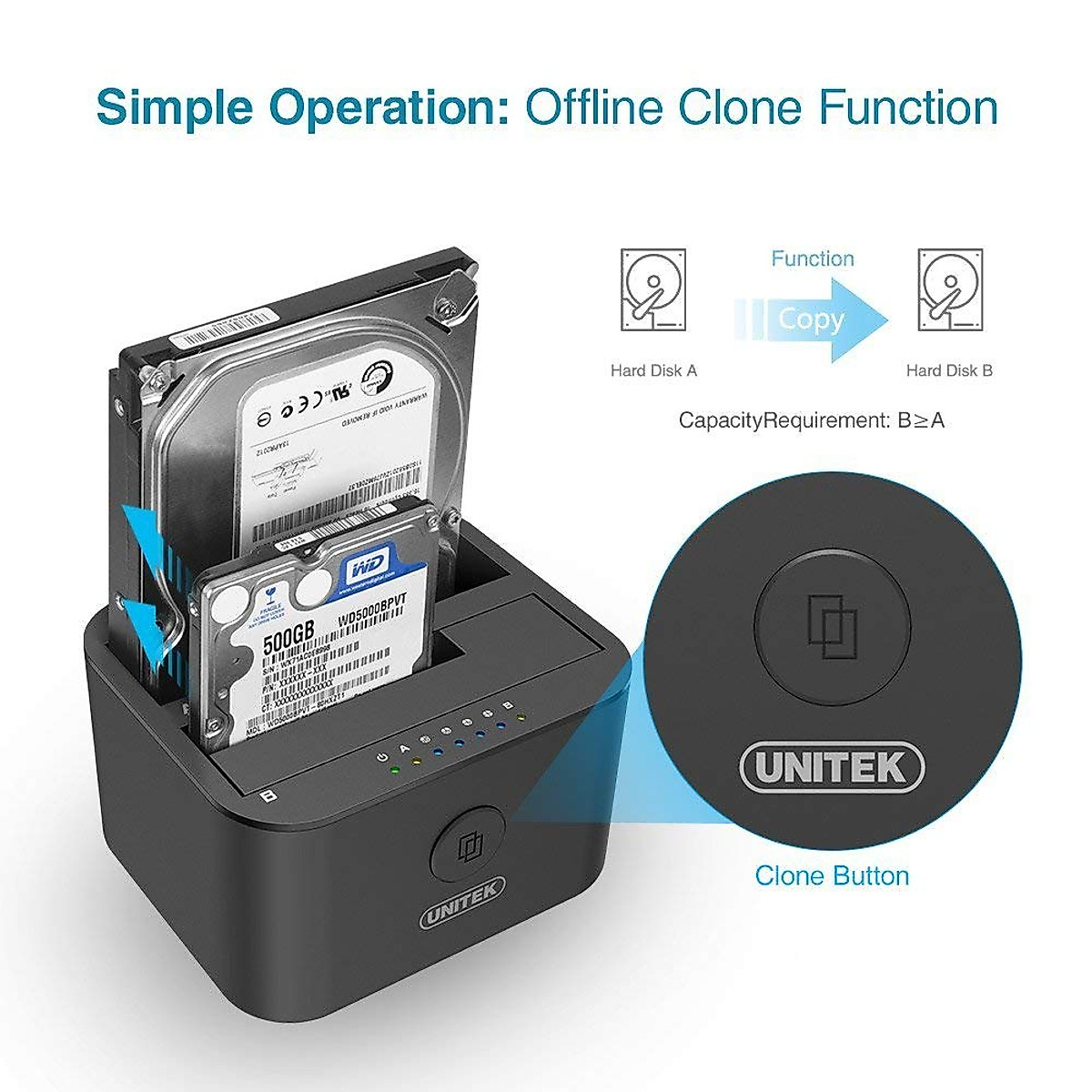 [Bundle] Unitek Mini Hard Drive Docking Station and USB C Hard Drive Adapter