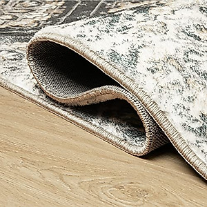 ODIKA 4 * 6 ft Cashmere Area Rug, Bohemian Style, Living Room, Bedroom, Distressed