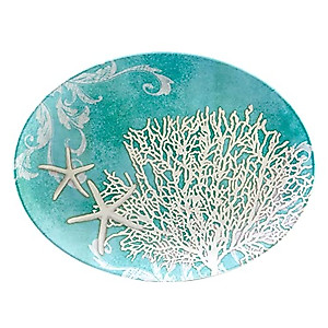 Certified International Inspired Coast Melamine Oval Platter,18-inch Length Multicolor