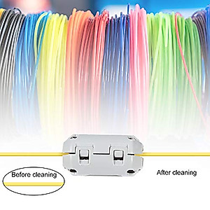6 Pieces 3D Printer 1.75 Filament Filters, Filament Cleaner Filter Cleaner Blocks Flame Resistant Rubber Foam Wiped Off Debris for PLA ABS PETG or Other Printing Filaments, Gray