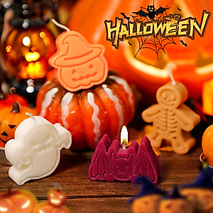 LA BELLEFÉE Halloween Tea Lights Candles, English Pear Scented Candles Halloween Candles for Decorations 8 Pack, Fall Festival Decorations, Spooky Halloween Gifts