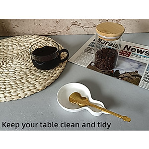 Coffee Spoon and Rest for Coffee Bar, Guitar Bag Small Spoon Rest for Coffee Station, Tea Spoon Rest Teaspoon Rest including Golden Guitar Spoon