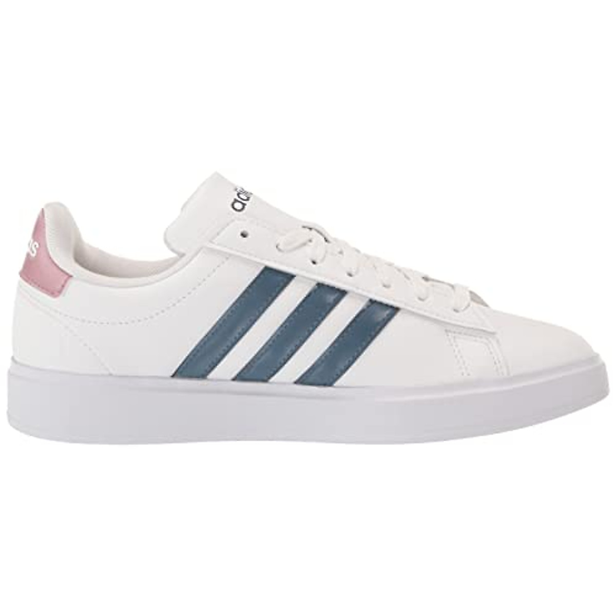 adidas Women's Grand Court 2.0 Tennis Shoe, White/Wonder Steel/Magic Mauve, 7.5
