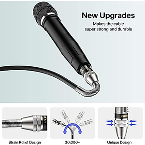 EBXYA XLR Cables 100 Feet 2 Packs, XLR Male to Female Balanced 3 Pin Metal Spring Microphone Cable Compatible with Mixers, Speakers, Amplifiers, Mic