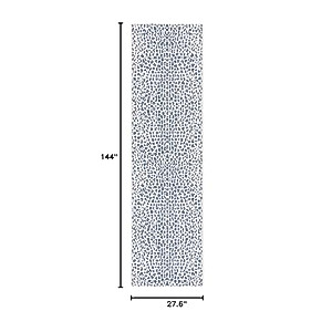 SAFAVIEH Courtyard Collection Runner Rug - 2'3" x 12', Ivory & Navy, Non-Shedding & Easy Care, Indoor/Outdoor & Washable-Ideal for Patio, Backyard, Mudroom (CY8505-53412)