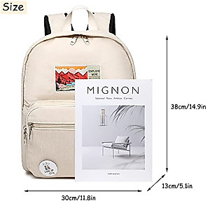 Makukke Backpack Purse for Women, Small Backpack for Women Teen Girls,Cute Bookbag Fashion Daypacks for Shopping, Working or Dating (Beige)