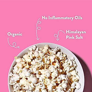 LesserEvil Himalayan Pink Salt Organic Popcorn, Premium Quality, Minimally Processed, No Vegetable Oil, 4.6 Oz, (Pack of 3)