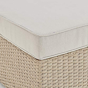 Canaan All-Weather Wicker Outdoor 26" Square Ottoman with Cushion
