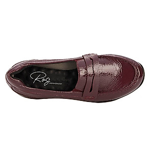 Ros Hommerson Women's DANNON Comfortable & Supportive Penny Loafer Berry Crinkle Patent 7.5 US X-Wide (WW 2E)