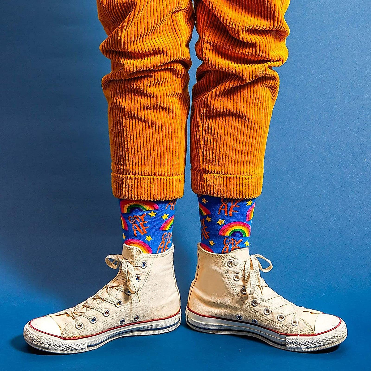 Gay Pride Mid-Calf Socks, Unisex Rainbow Socks (Adult Size, 3 Pairs)