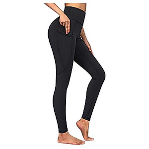 Leggings for Women Butt Lift Bootcut Yoga Pants with Pockets for Women High Waist Workout Bootleg Pants Tummy Control, 4 Pockets Work Pants for Women Capri Pants for Women U44 Black