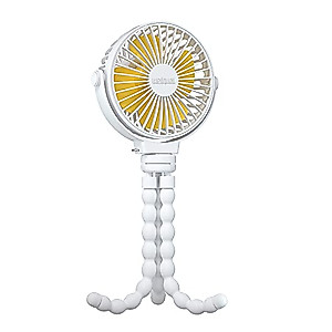 Portable Fan, Handheld fan, Mini Fan, Table Fan with 3 Speed, Flexible Tripod Clip on Bed Desk Bike Crib Treadmill Stroller, 180° Adjustable USB Fan, Personal Fan for Office Home Outdoor (white)