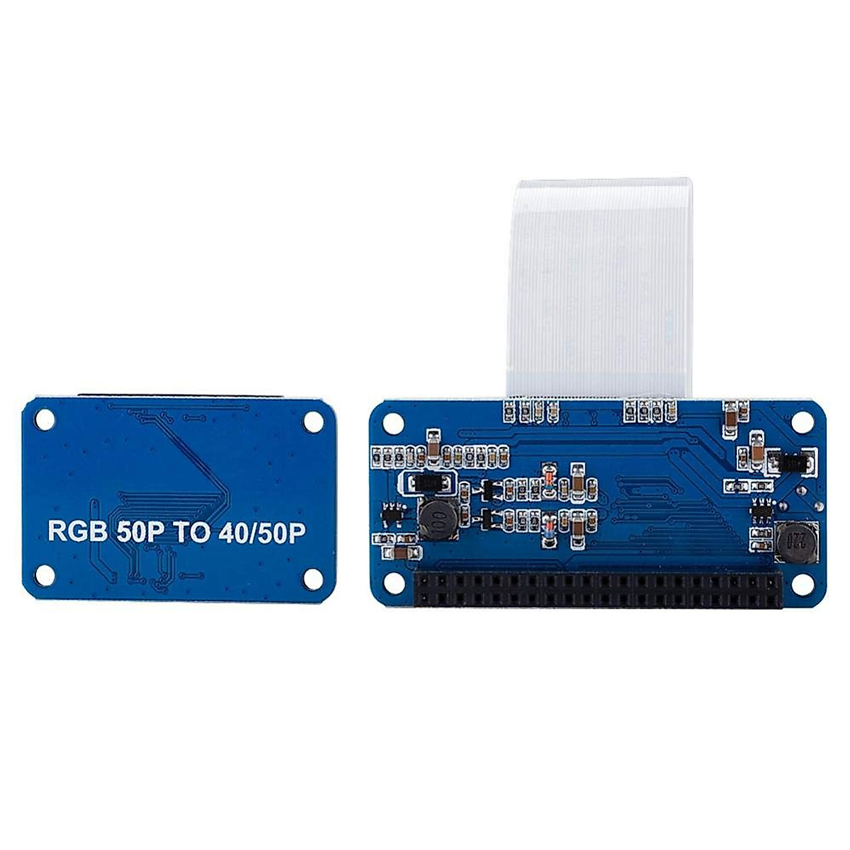fosa RGB LCD Driver Board Kit 50Pin to 40Pin PCB Adapter Board DPI Driver with FFC Line for /OS Blue