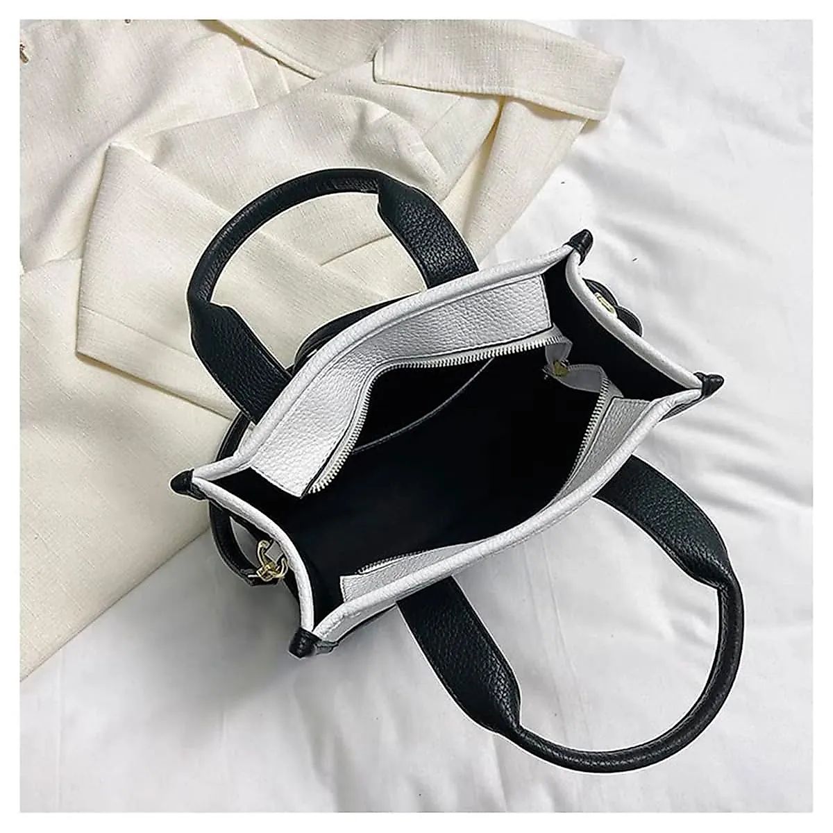 WolmaSup The Tote Bag for Women Leather The Tote Bag Dupes Mini Handbags White Black