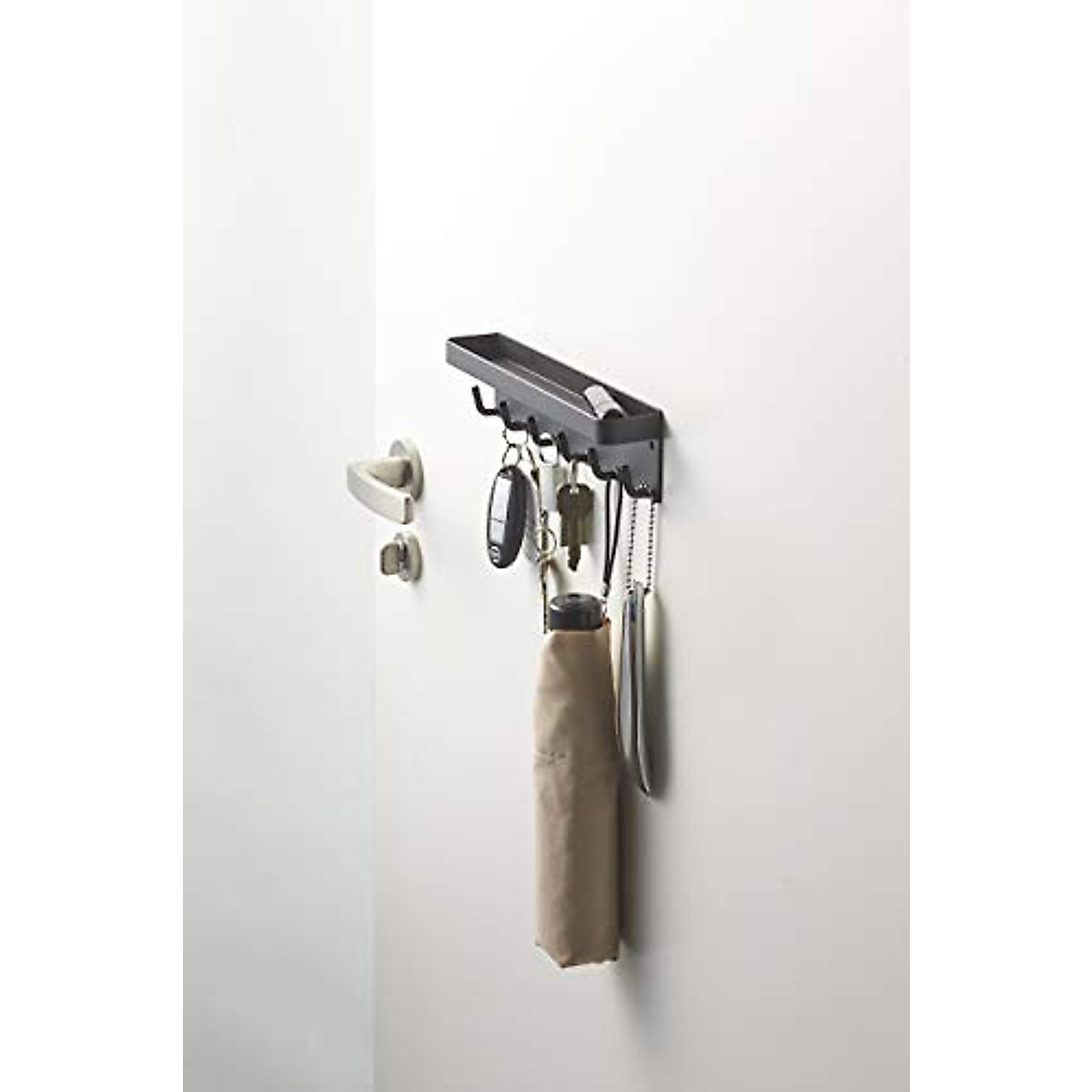 YAMAZAKI home 2755 Magnetic Key Rack with Tray, One Size, Black