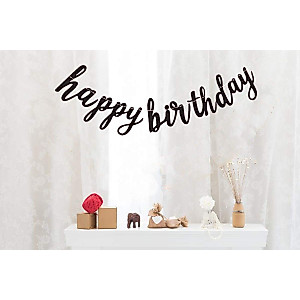 Fecedy Black Happy Birthday Alphabet Banner for Birthday Party Decorations
