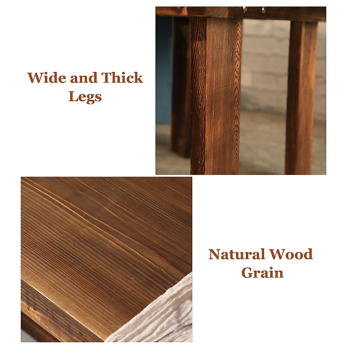 Outdoor Half Round Bench, Solid Wood Curved Benches, Semi Circle Wrap Around Tree Seating, Garden/Patio/Park/Lawn Natural Furniture Seat