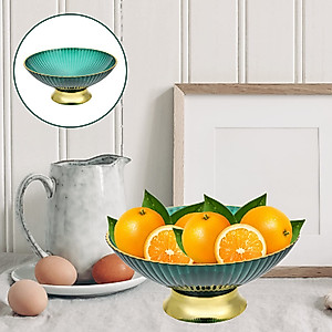 YARNOW Home Decor 1 Pcs Decorative Fruit Bowl, Plastic Fruit Berry Bowl Plate, Small Serving bowls with Hole for Snack Fruits Dessert (5 x 2 Inch Green) Cupcake Containers
