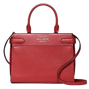 KATE SPADE NEW YORK STACI MEDIUM SATCHEL SHOULDER TOTE BAG IN RED CURRANT