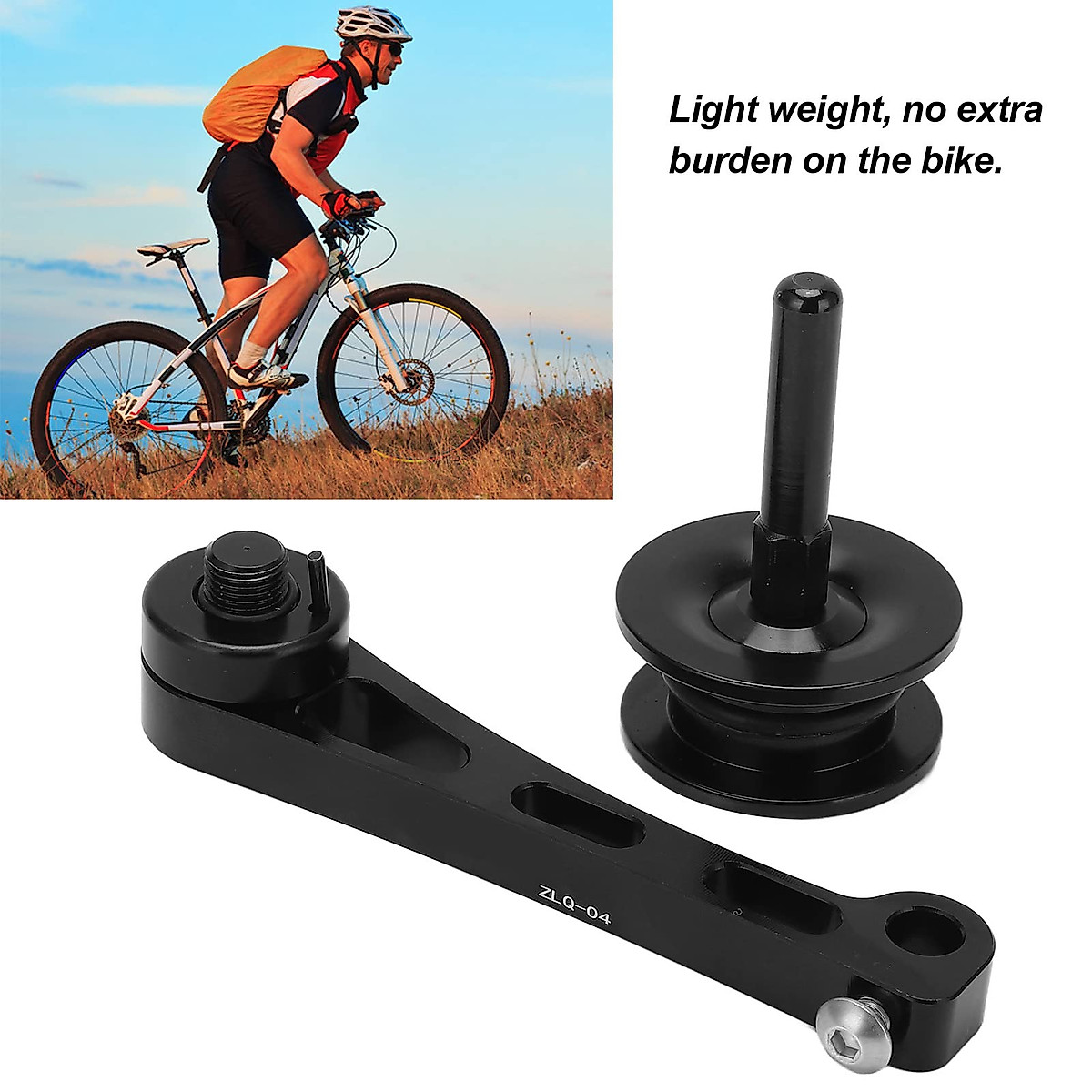 OUKENS Chain Stabilizer Kit, Aluminum Alloy Mountain Bike Anti Drop Chain Tensioner Durable Zipper Chain Stabilizer Single Speed Chain Bicycles Spare Parts