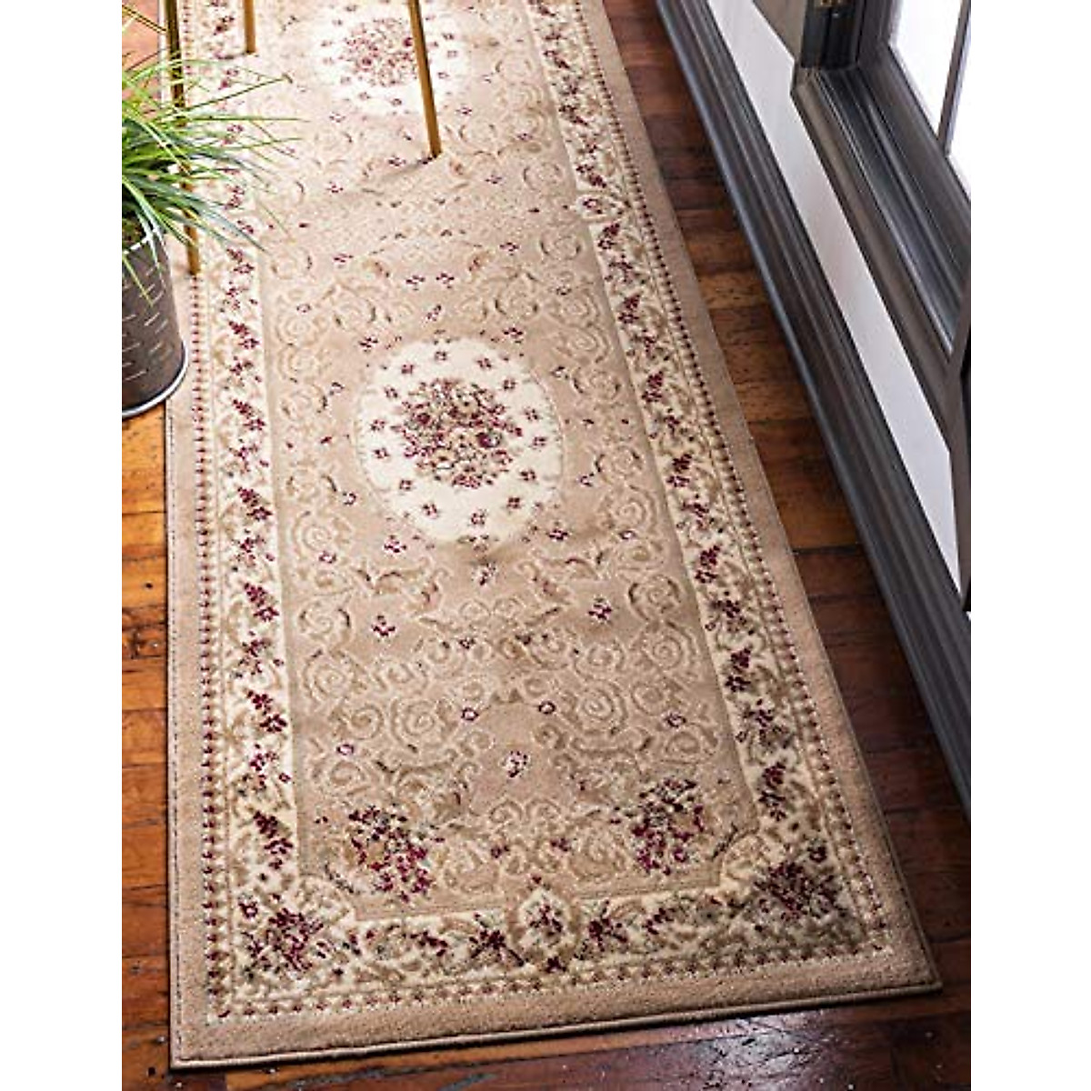 Unique Loom Versailles Collection Traditional Classic Medallion Motif Area Rug (2' 7 x 10' 0 Runner, Tan/ Ivory)
