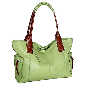 Brenna Leather Tote (Leaf)